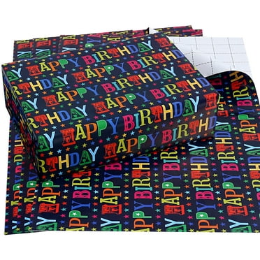 Birthday Wrapping Paper for Boys Girls Kids Men Women - 3 Styles Happy ...