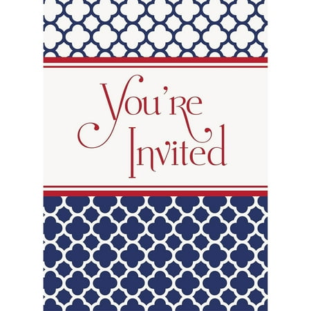 Unique Party Hamptons Quatrefoil Invitations (Pack of 8) | Walmart Canada