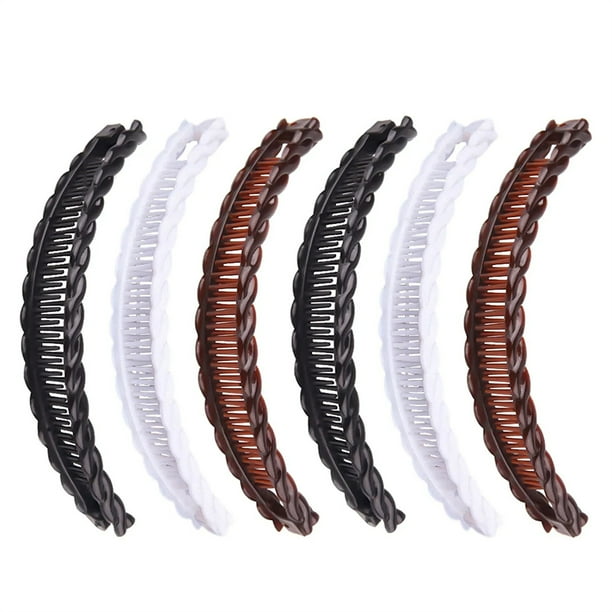 NOGIS Banana Hair Claw Clips Black Clincher Fishtail Hair Clamps Fish Shape Hair Grips Hair ...