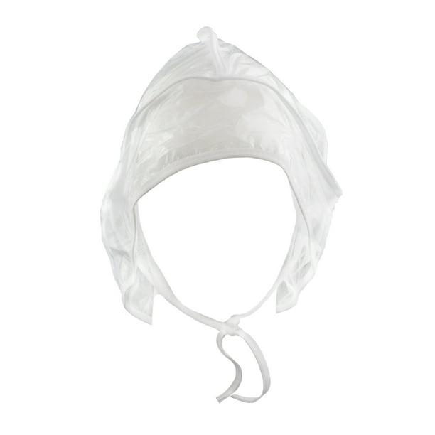 Waterproof Plastic Foldable Travel Rain Bonnet Hat with Ties One Size ...