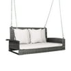 Costway 2-Person Patio Rattan Porch Swing Hanging Loveseat with Cushions for Backyard - Walmart.com
