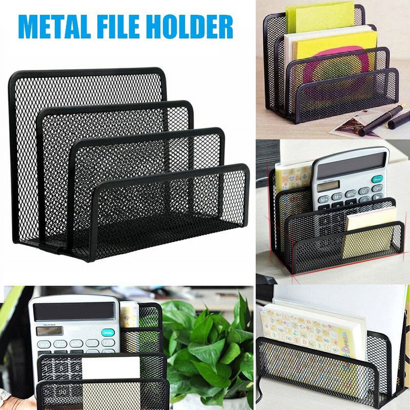 Generic Mesh Letter Sorter Mail Document Tray Desk Office File Organiser Holder Multifunctional File Storage None