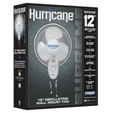 Hurricane Supreme 12 Inch Indoor Oscillating Wall Mount Fan, White ...