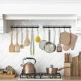 Adhesive Wall Hooks Rack Kitchen Rail, Space Saving Utensil Holder No ...