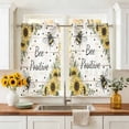 Bee Positive Sheer Curtains 54 Inch Long 2 Panels, Farmhouse Bee Animal ...