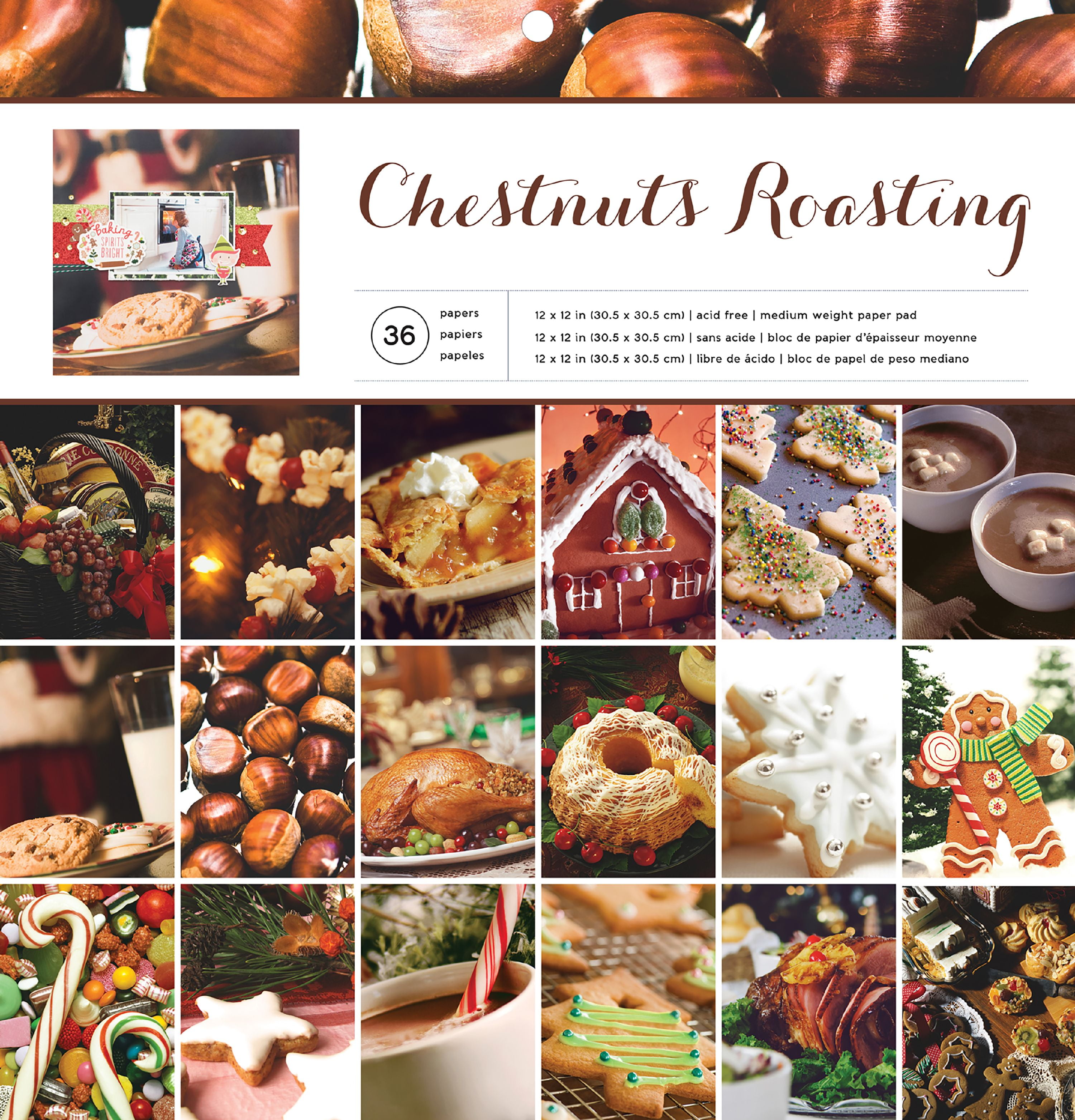 American Crafts Single-Sided Paper Pad 12"X12" 36/Pkg-Chestnuts ...