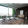 Modrest Herzog 118" Modern Ceramic & Metal Dining Table in Gray/Black ...