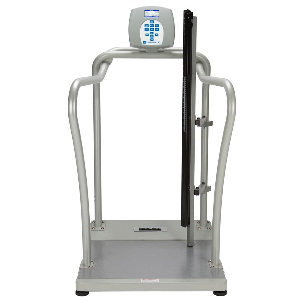 HealthOMeter 2101KLHR Digital Platform Scale w/ Handrails & Height Rod ...