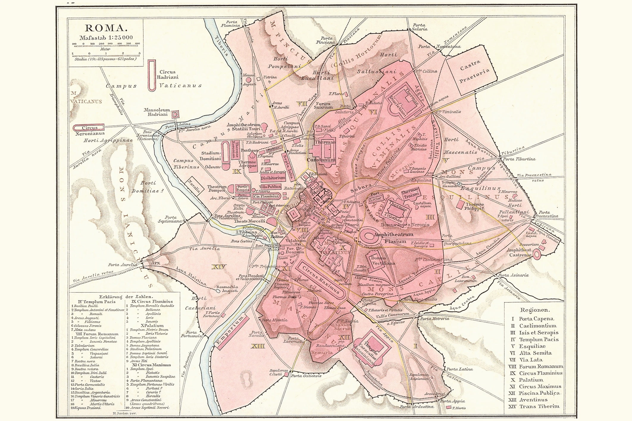 24x36 gallery poster, Map of the 14 administrative regions of ancient ...
