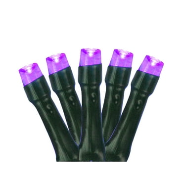 Set of 100 Purple Mini Christmas Lights 2.5" Spacing - Black Wire ...