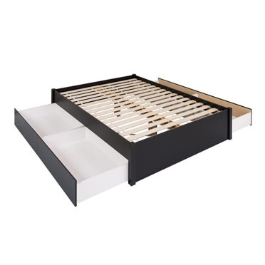 Pemberly Row King 4-Post Platform Bed with 2 Drawers in Black - Walmart.com