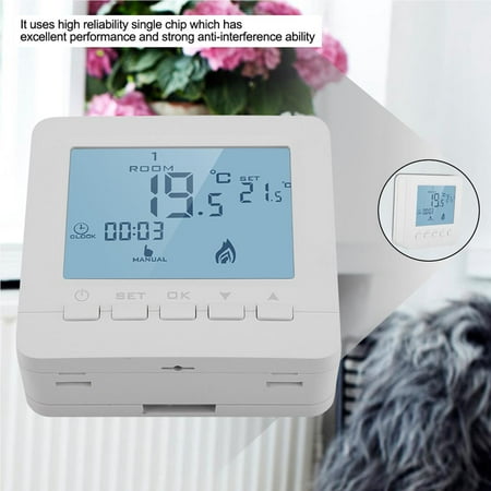 Programmable Thermostat Digital LCD Display Smart Temperature LCD ...