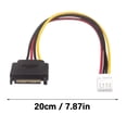 15Pin Power Supply Cable Male 15Pin to 4P Female Hard Drive Power ...