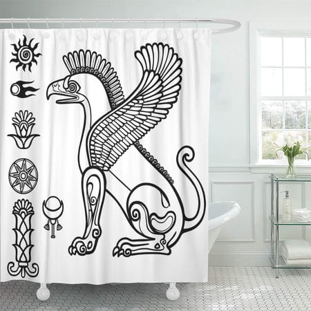 SUTTOM Assyrian Winged Horned Lion Character Sumerian Mythology Solar ...