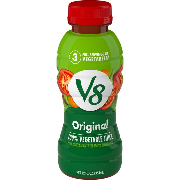 V8 Original 100% Vegetable Juice, 12 FL OZ Bottle - Walmart.com
