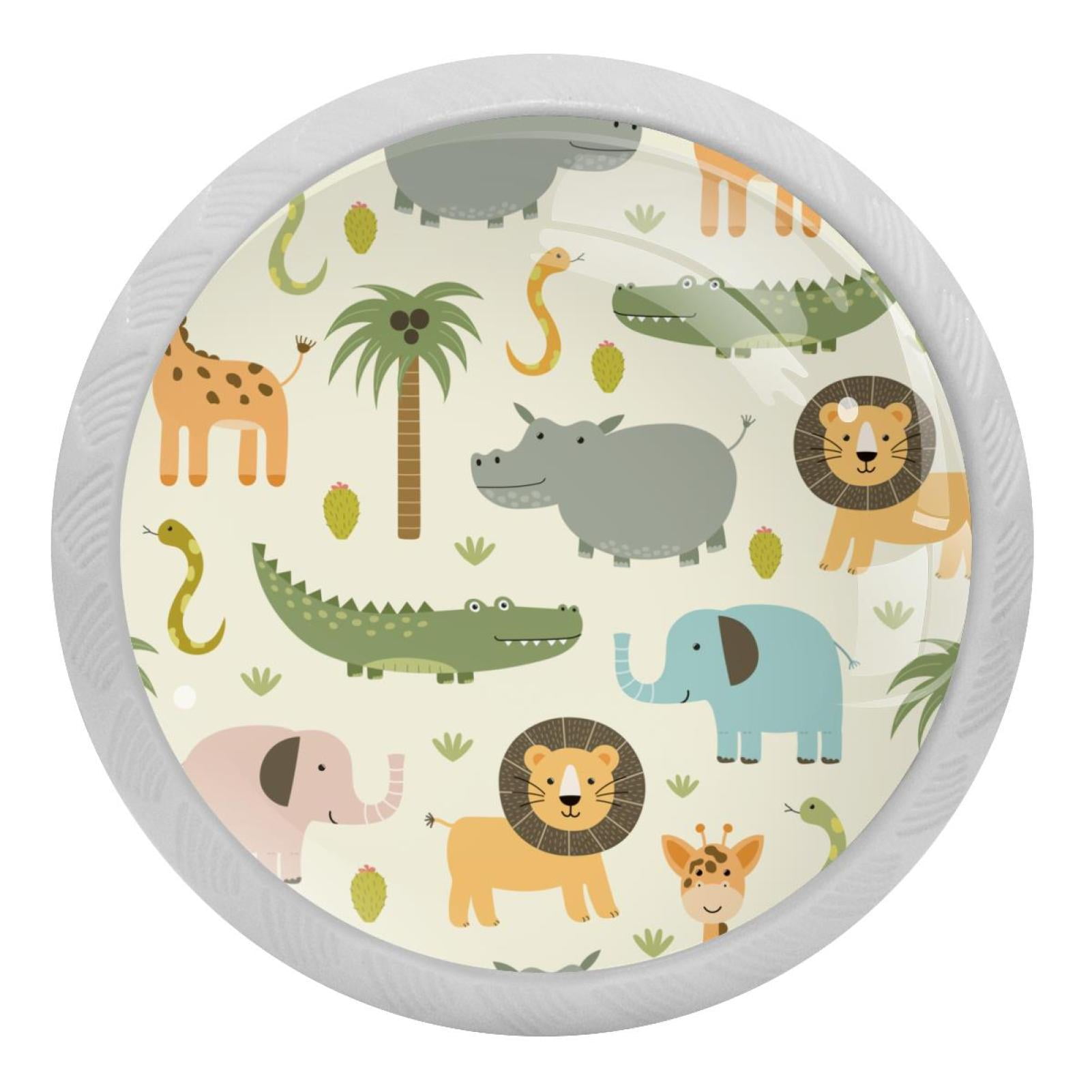 4PCS Round Elephant Cabinet Fluorescence Knob Glowing in the Dark ...