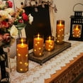 Flameless Candles with Embedded Star String Fairy Lights, Battery ...