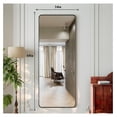 65"x24" Floor Full Length Mirror Standing Full Body Rounded Corner ...
