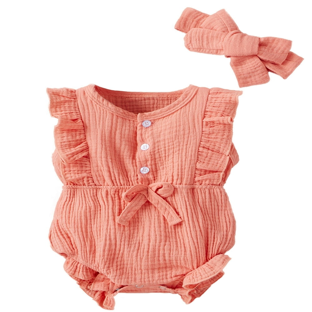 Click here for Generic Baby Romper Hair Band Set Infant‘s Fly Ruf... prices