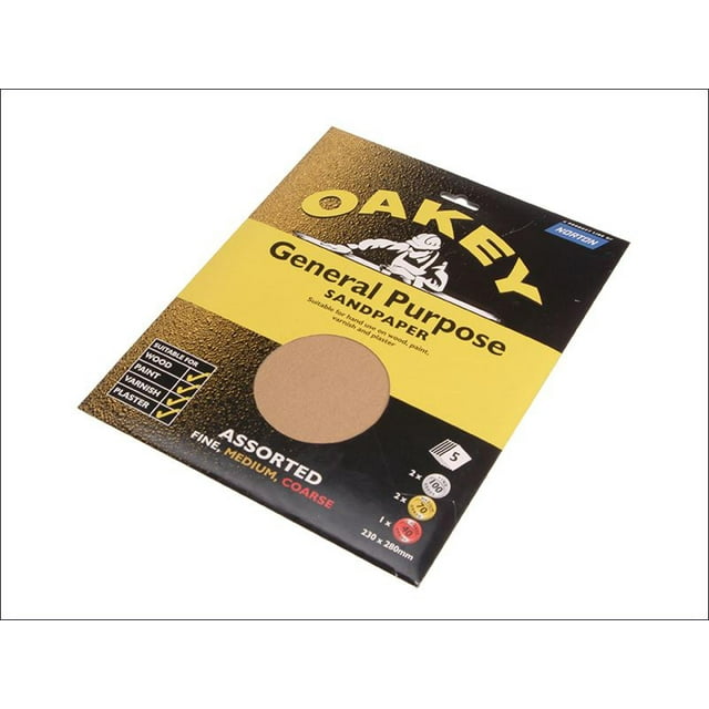 Oakey - Glasspaper Sanding Sheets 230 x 280mm Grade 3 (25) - Walmart.com
