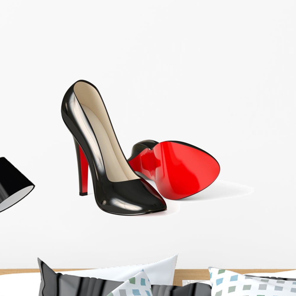 Black High Heels Shoe Wall Decal by Wallmonkeys Peel and Stick Graphic ...