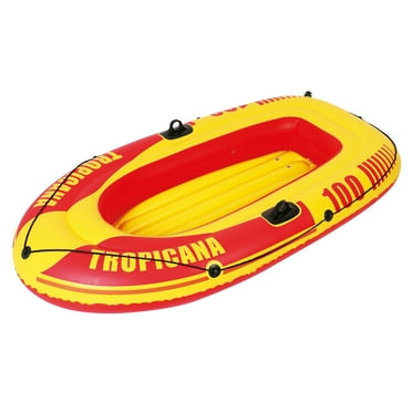 72" Red and Yellow "Tropicana 100" Inflatable Single Person Boat ...