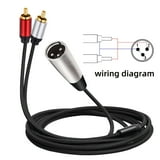 KGOTA XLR To 2 RCA Y Splitter Cable Audio Cable Adapter (1m XLR Male To ...