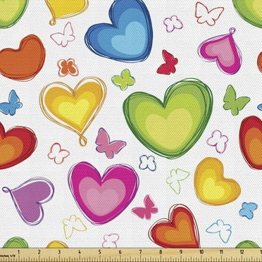 Flannel Hearts Red with Dots 45 Inch Fabric by the Yard - Walmart.com