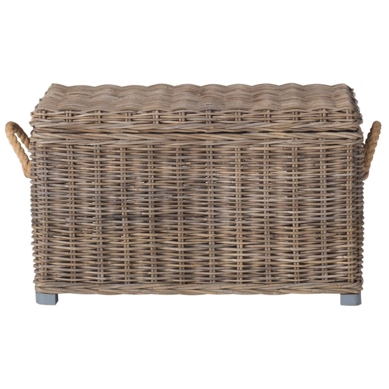 Safavieh Salim Nautical Storage Wicker Trunk with Handle - Walmart.com ...