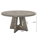 Tribesigns Farmhouse Dining Table for 4 People, 47" Round Wood Dining ...