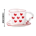 ACDANC Ceramic Heart Pattern Coffee Cup and Saucer Set with Unique ...