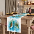 Coastal Bird Table Runner 14x72 Inch Watercolor Teal Blue Bird ...