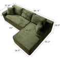 94.5" Sectional Couch with Chaise, L-Shaped Boneless Sofa Modular Comfy ...