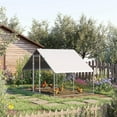 Metal Chicken Coop Run with Cover, Walk-In Outdoor Poultry Pen for ...