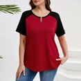 FNFYFH Women's Plus Size T Shirts Short Sleeve Crew Neck Reglan Shirts ...