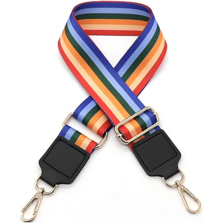 Stripe Wide Bag Straps Replacement Rainbow Sytle Strap Purse Wallet Bag ...
