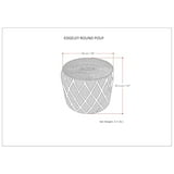 Edgeley Boho Round Pouf in Grey, Natural Woven Braided Jute - Walmart.com
