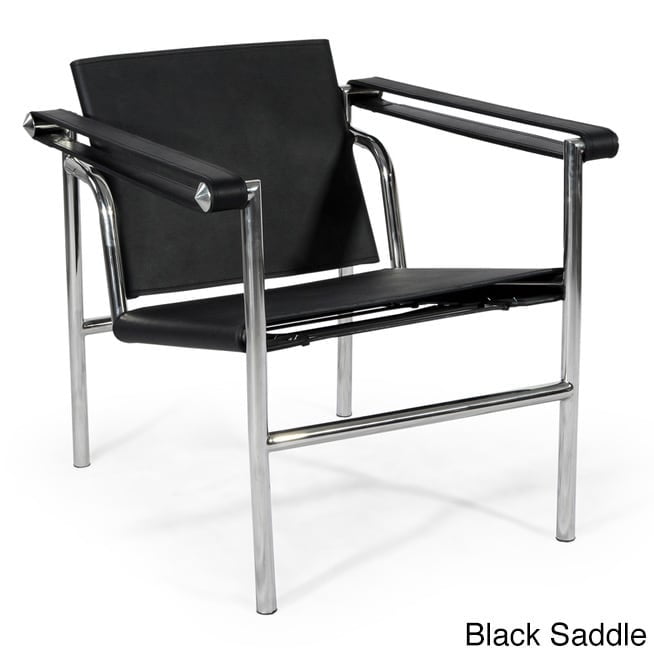 Kardiel Black Leather/Metal Sling Chair - Walmart.com - Walmart.com