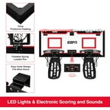 ESPN 2-Player Pro Dual Hoop with LED Scoreboard, Return Ramps, 4 Mini ...