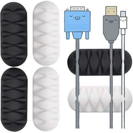 6 Pieces 5 Channel Cable Holder, Black Cable Organizer, Self Adhesive ...