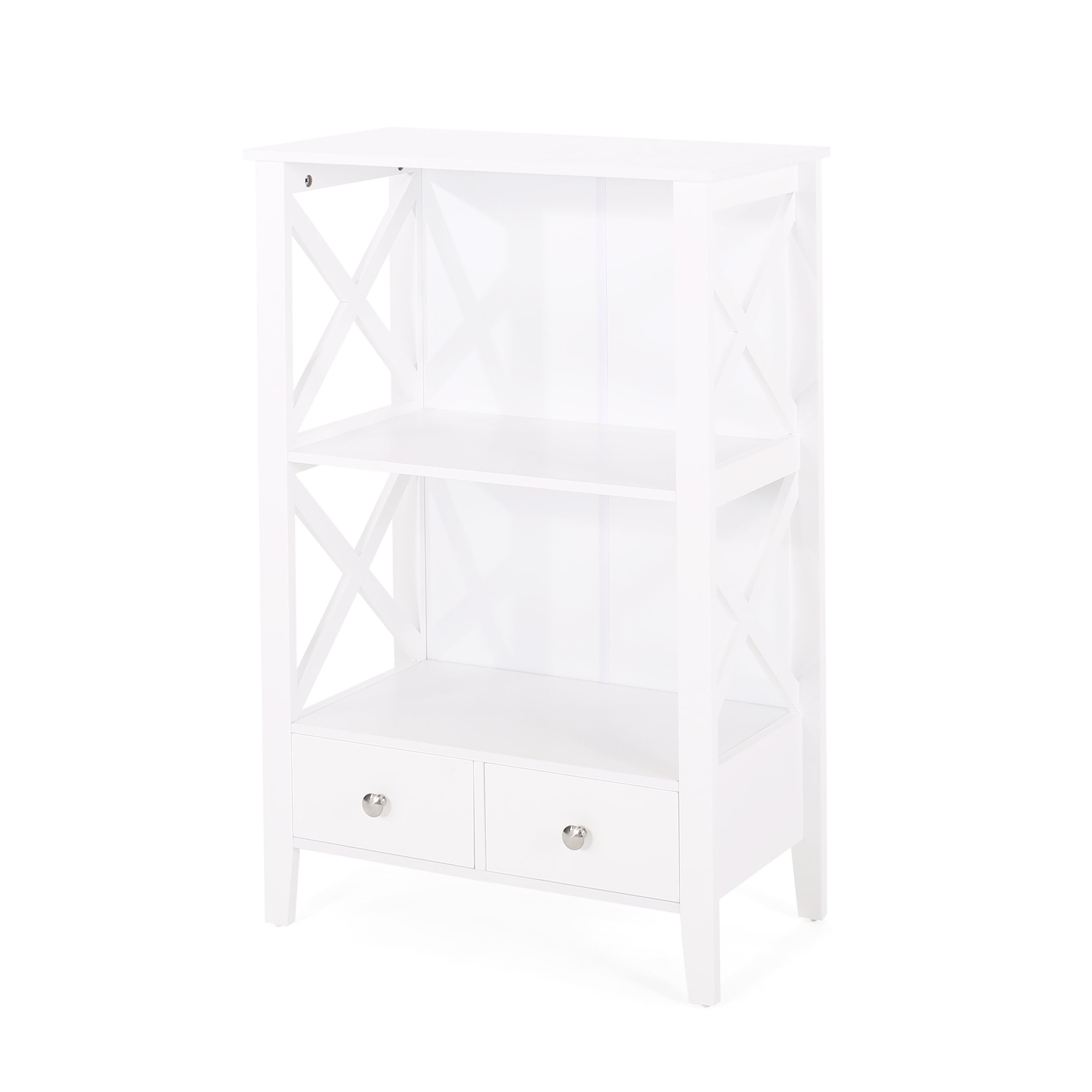 Noble House Mulligan Bathroom Floor Storage Rack with Drawers, White ...