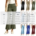 Asgosdo Women Bell Bottom Pants Elastic High Waisted Side Slit Solid ...