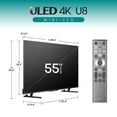 Hisense 55-Inch Class U8 Series Mini-LED Pro+ ULED 4K UHD Google Smart TV (55U8N, 2024 ...