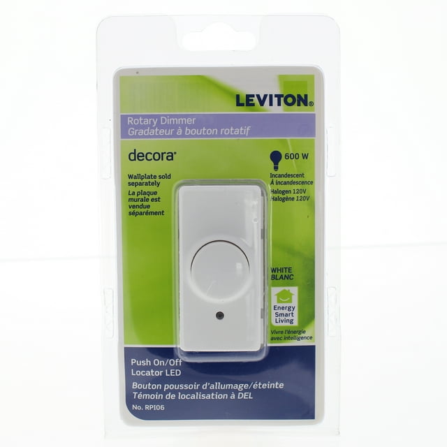 New Leviton White Push ON/OFF Preset Rotary Dimmer Light Switch 3-Way ...