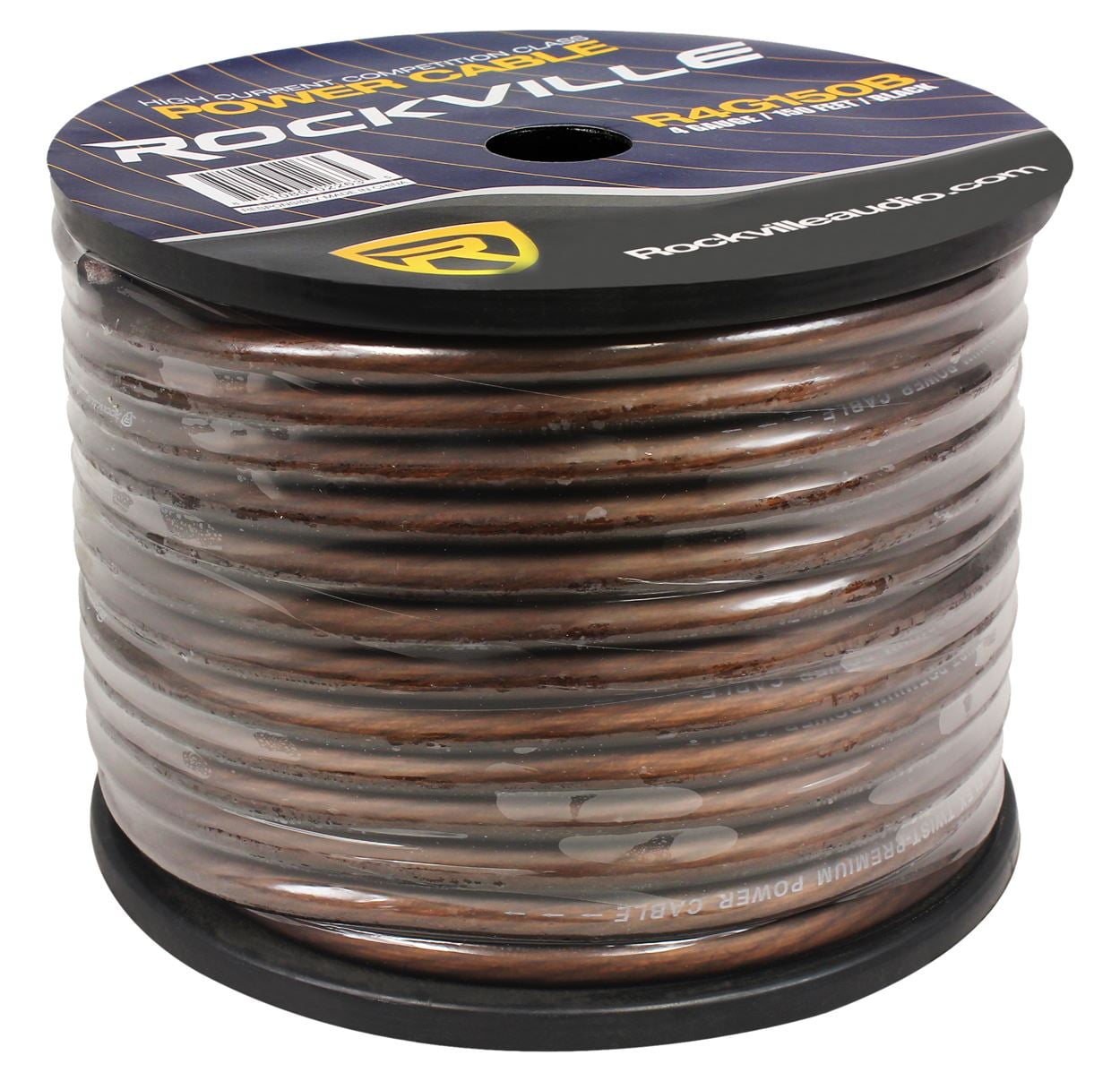 Rockville R4G150B 4 AWG Gauge 150 Foot Black Car Amp Power or Ground ...