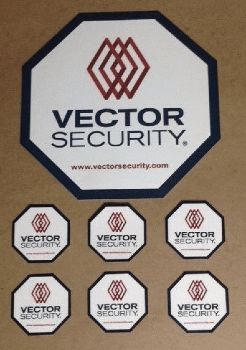 1 VECTOR REFLECTIVE Security Alarm Yard Sign (Stake Post NOT Included ...