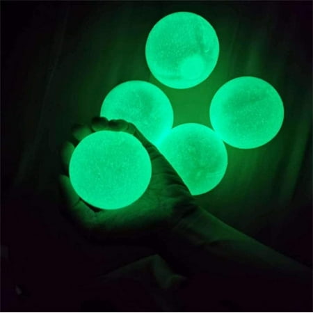 4 Color Sticky Globbles Ball Stress Toys, Fluorescent Sticky Wall Ball ...