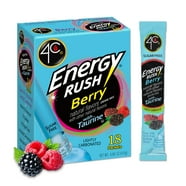 4C Energy Rush Stix Hydration Variety Pack, Lemonade, Strawberry, Grape ...