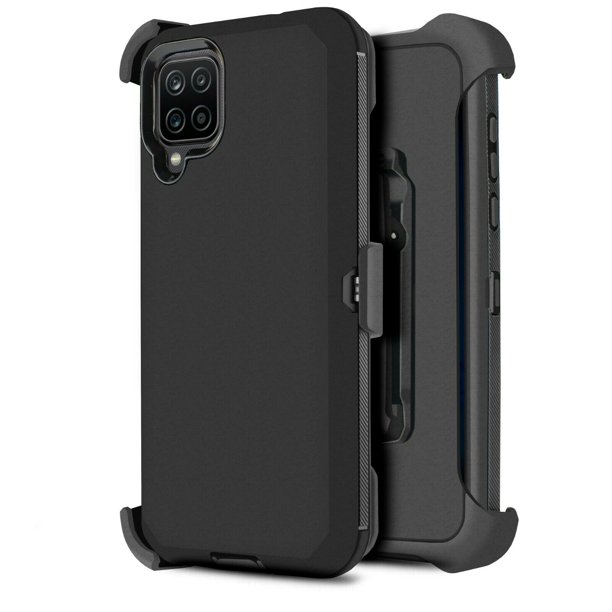 for Samsung Galaxy A12 Phone Case Dual Layer Full-Body Rugged Clear ...