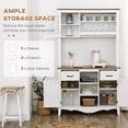 Homcom 71" Kitchen Storage Hutch Cupboard Microwave Stand w / 3 Shelves ...